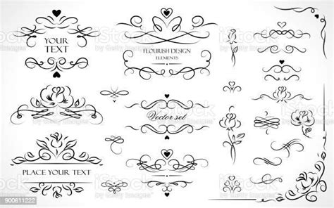 번 창 프레임 테두리 레이블 설정 합니다 원래 디자인 요소의 컬렉션입니다 벡터 서 소용돌이 스와시 화려한 모티브와 스크롤 하트 모양에 대한 스톡 벡터 아트 및 기타 이미지