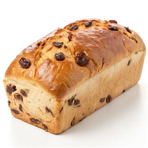 Raisin Bread Loaf Isolated On White Background Stock Illustration