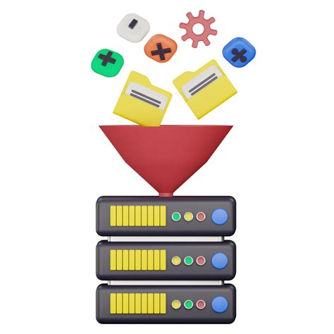 3d Server Data Filter Icon Illustration 16407494 Png