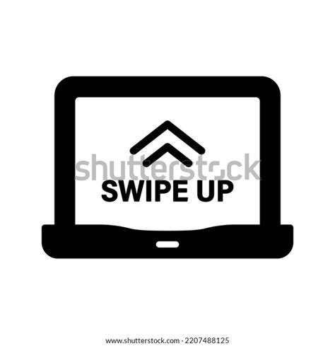 Swipe Portable Laptop Silhouette Icon Gesture Stock Vector Royalty Free 2207488125 Shutterstock