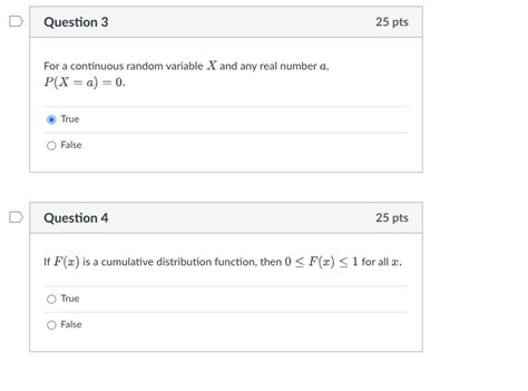 Solved Question 3 25 Pts For A Continuous Random Variable X