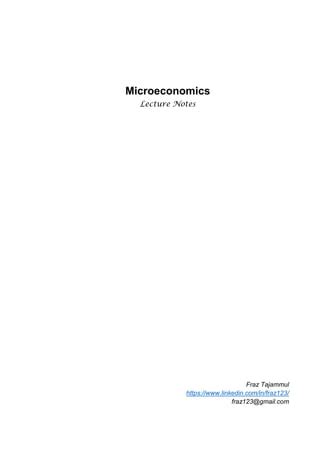 Microeconomics Lecture Notes PDF