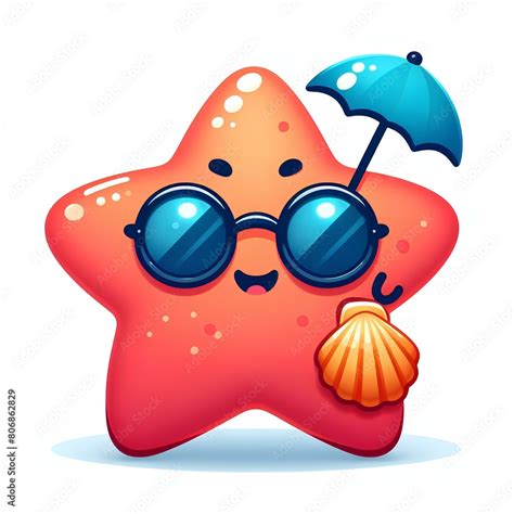 불가사리 해양생물 캐릭터 일러스트 Stock Illustration Adobe Stock