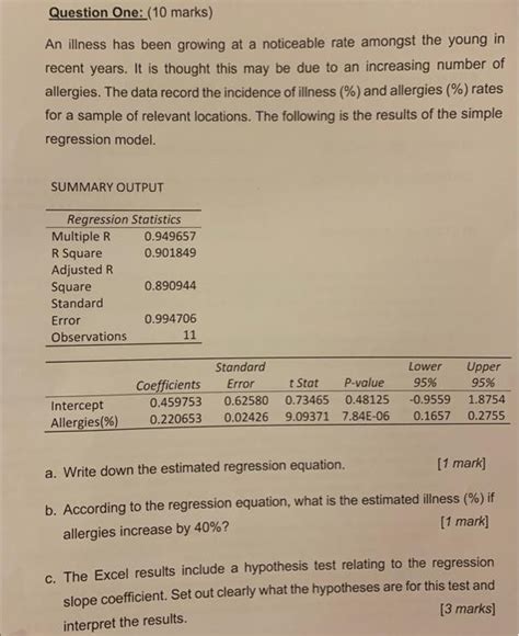 Solved Question One 10 Marks An Illness Has Been Growing