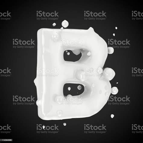 3d 문자 B 대문자입니다 검은 배경에 고립 된 방울과 우유 글꼴 야쿠르트에 대한 스톡 사진 및 기타 이미지 야쿠르트 3