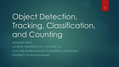 Object Detection Classification Tracking And Counting Ppt
