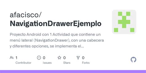 Github Afacisconavigationdrawerejemplo Proyecto Android Con 1 Actividad Que Contiene Un Menú