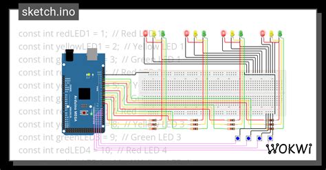 4 Traffic Lights Shd Fixed Wokwi Esp32 Stm32 Arduino Simulator