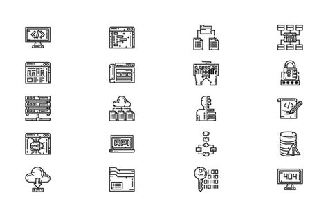 programming icons icons ft coding and development envato