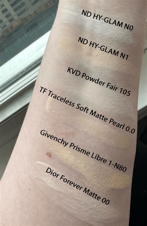 Foundation Swatches Ft Natasha Denona Hy Glam Powder Foundation N0
