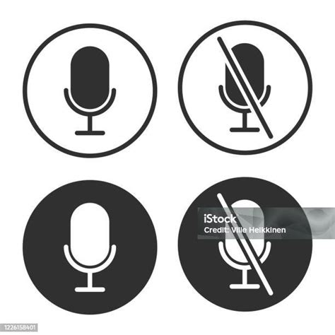 마이크 아이콘 실루엣을 기록합니다 음악 팟 캐스트 마이크 기호 로고 기호입니다 음소거 버튼 벡터 일러스트 이미지입니다 흰색 배경에 격리 검은색에 대한 스톡 벡터 아트 및