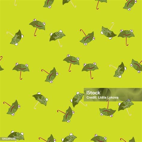 원활한 패턴 귀여운 개구리 우산 재미있는 액세서리 모양의 배경 두꺼비 스타일의 두꺼비 스타일 0명에 대한 스톡 벡터 아트 및 기타 이미지 Istock
