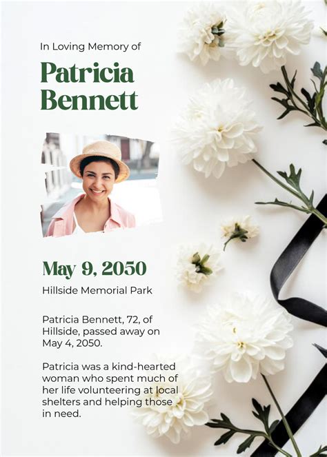 Free Muslim Obituary Template To Edit Online