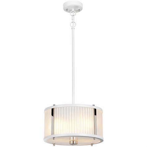 Lucas McKearn PD CORONA P WPN Corona Modern White Drum Drop Ceiling Light Fixture LMK PD