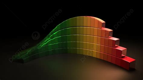 3d Render Of A Semicircular Growth Graph Progressing From Red To Green
