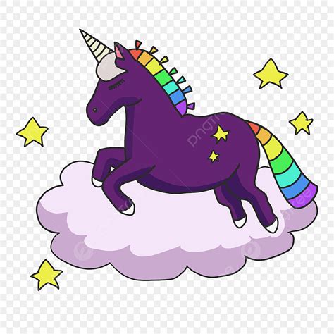 신화 무지개 귀여운 유니콘 구름 일러스트 귀여운 스티커 만화 일각수 Png 일러스트 및 Psd 이미지 무료 다운로드