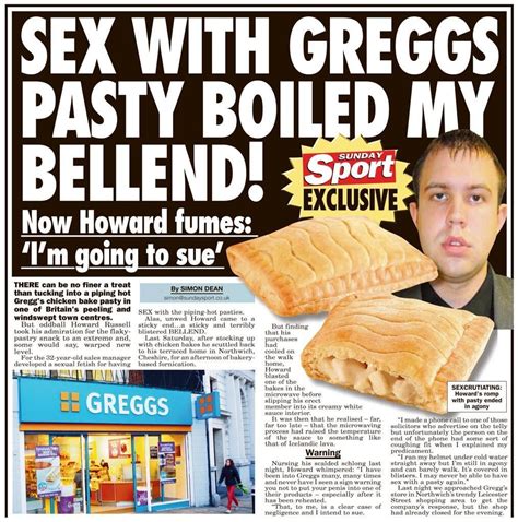 Sex With Greggs Pasty Boiled My Bellend R Funny