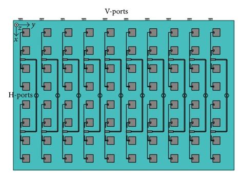 Geometry Of A Dual Polarized Rectangular Patch Antenna Fed By Coplanar