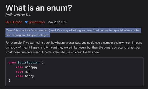 Swift Enumeration 사용