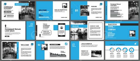 Blueprint For Presentation And Slide Layout With Blue Geometric Background Vector Background