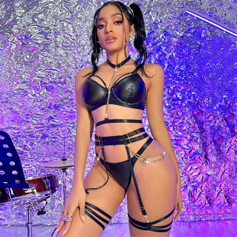 Chain Choker Garter Lingerie Set Amorino