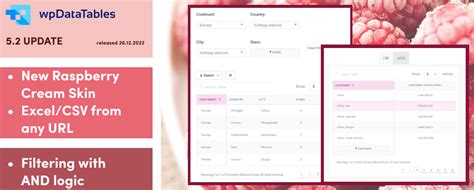 Update And Logic Filtering Excel Csv From Any And New Skin Wpdatatables Tables