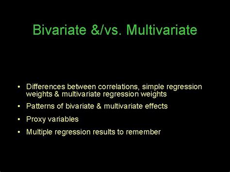 Bivariate Vs Multivariate Differences Between Correlations Simple Regression