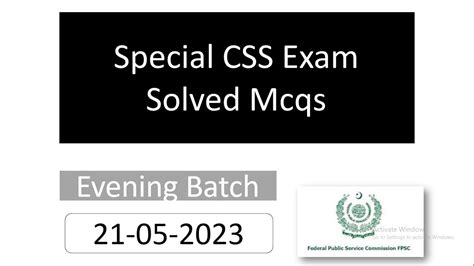 Special Css Solved Paper Special Css Evening Paper Special Css