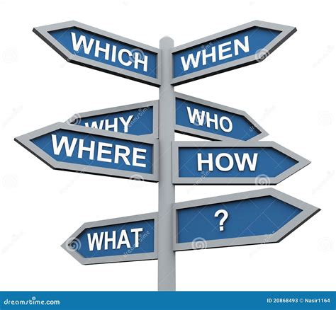 3d Questions Direction Sign Stock Illustration Illustration Of Hint