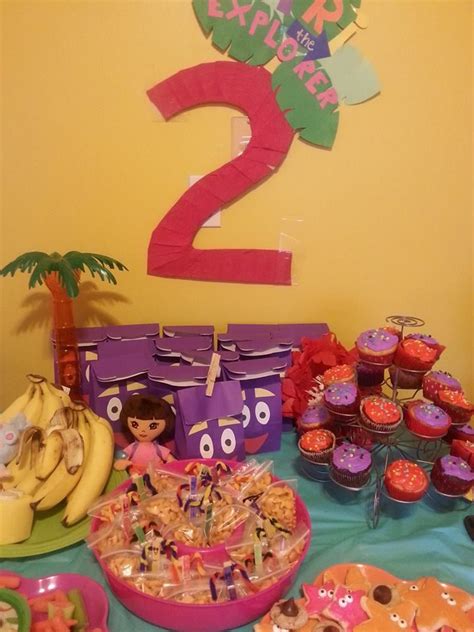 Dora Birthday Party Foods Table Display Inspired By Pinterest Made