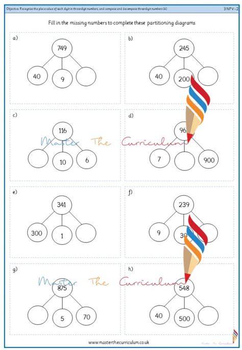 Compose And Decompose 3 Digit Numbers Worksheets