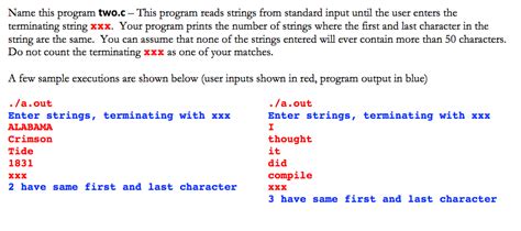 solved name this program two c this program reads strings