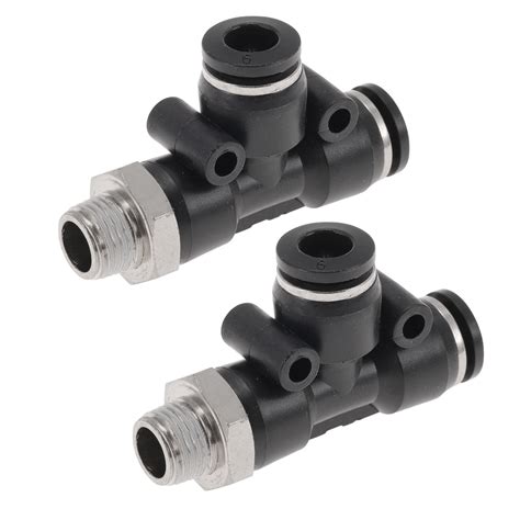 Unique Bargains Push To Connect Air Fittings 1 4 T Type Air Line Quick