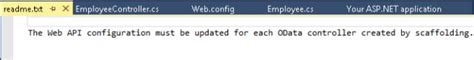 Scaffolding The Web API 2 OData Controller In Visual Studio 2013