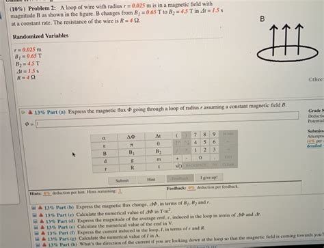 solved 10 problem 2 a loop of wire with radius r 0 025