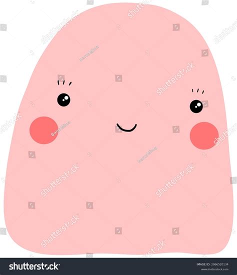 Pink Cute Smiling Girly Blobby Stock Vector Royalty Free 2066520134