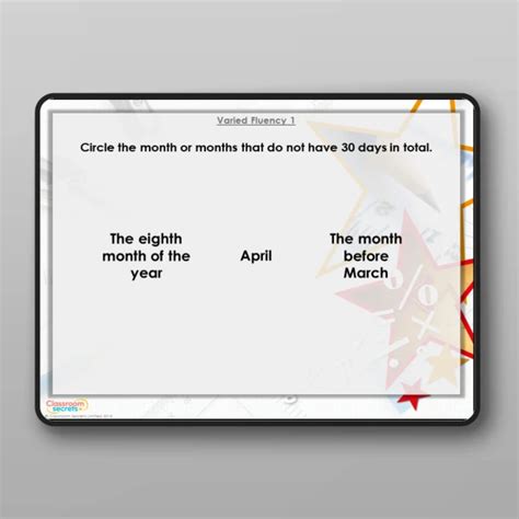 Year 3 Months And Years Modelling Ppt Resource Classroom Secrets