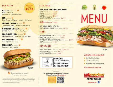 Submarina California Subs Menu Urbanspoonzomato