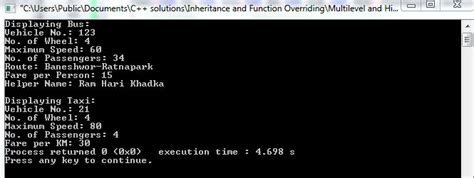Education For All C Program To Illustrate Multilevel Inheritance And Hierarchical Inheritance