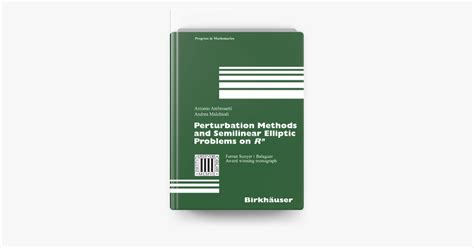‎perturbation Methods And Semilinear Elliptic Problems On Rn By Antonio Ambrosetti And Andrea