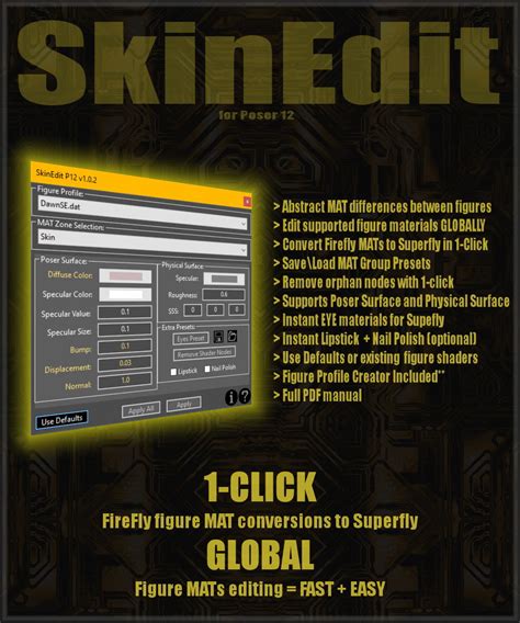 Skinedit For Poser 12 Poser Python Scripts Ken1171designs