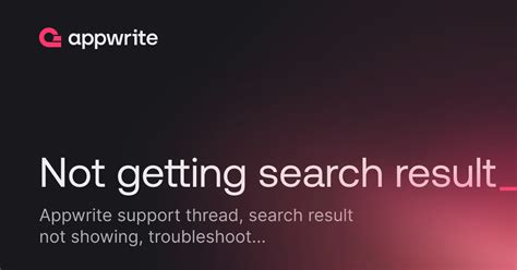 Not Getting Search Result Threads Appwrite