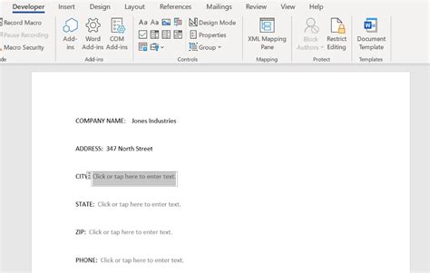 5 3 Creating Forms In Microsoft Word Workplace Software And Skills OpenStax