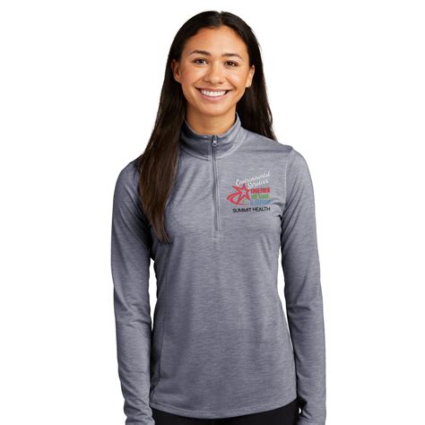 Evs Sport Tek® Womens Tri Blend Performance Quarter Zip Pullover