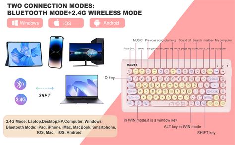 Amazon Com Pink Wireless Bluetooth Keyboard For IPads Tablet Mac PC Laptop Desktop Smart Phone