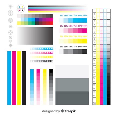 Free Vector Cmyk Calibration Element Collection
