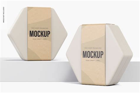 Premium Psd Soap Kraft Labels Mockup Left And Right View