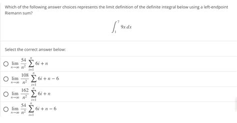 Solved Which Of The Following Answer Choices Represents The