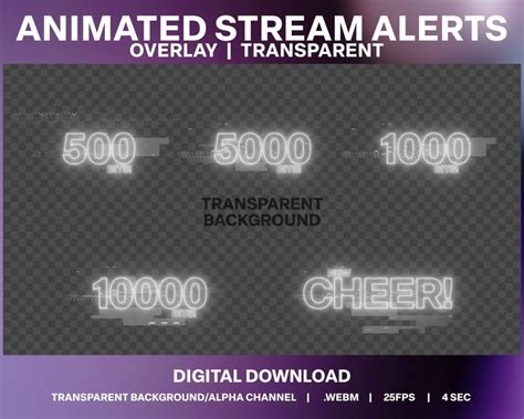 Neon Glitch Bomb Bits Animated Alert Cyberpunk Twitch Stream Cheer
