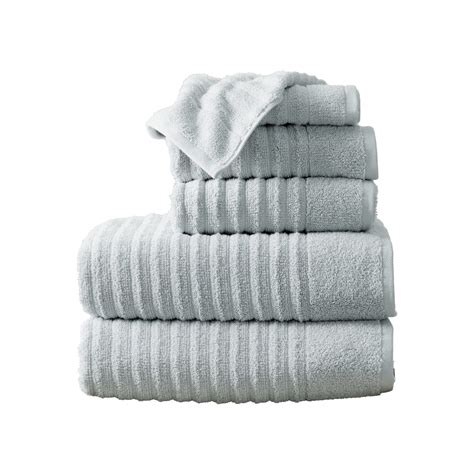 Great Bay Home Luxury 100 Cotton Ribbed Texture 6 Piece Towel Set